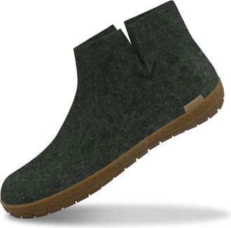 Glerups dk GLERUPS Damen und Herren Indoor und Outdoor Hausschuhe mit Gummisohle (Grün) | Bequeme Slipper-Stiefel für Damen und Herren | Kuschelige Herren und Da