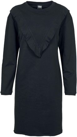 Urban Classics Damen Partykleid Ladies Terry Volant Dress TB1965, Knielang, Gr. Medium (Herstellergr&ouml;&szlig;e: M), Schwarz (Black 00007)