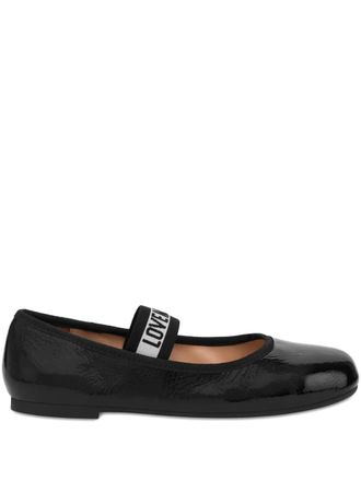 Love Moschino ballerines à logo en jacquard - Noir