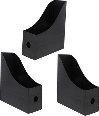 IFUNDOM 3 St&uuml;ck Dokumentenhalter Zeitschriftenst&auml;nder aus Robustem Kunststoff Schwarz Organizer f&uuml;r Schreibtisch B&uuml;ro und Schule