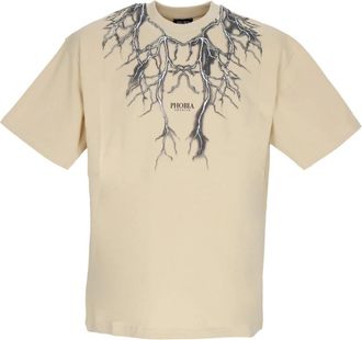 Phobia Archive Homme, Tops, Beige, Taille: XL Front Lightning Tee