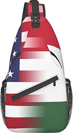 Generic Sac &Agrave; Bandouli&egrave;re Drapeau Am&eacute;ricain Et Drapeau Hongrois Sac De Voyage &Agrave; Bandouli&egrave;re Casual Avec Bretelles R&eacute;glables Sacs Triangle, Pour Camping, Sport