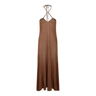 Tom Ford Halterneck Flared Maxi Kleid - - Dresses - Damen - Braun - M