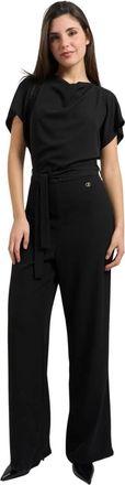 Yes-Zee YES Zee, Femme, Combinaisons et Ensembles, Noir, Taille: 40 FR Combinaison-Pantalon Robe &agrave; Manches Courtes