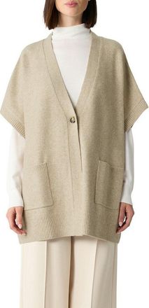 Comma Strickjacke im Poncho-Style mit 1-Knopf-Verschluss