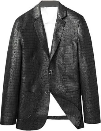 Generic Blazer en peau de mouton pour homme, coupe ajustée, décontracté, automne, hiver, fin, doux et confortable, 1, 3XL