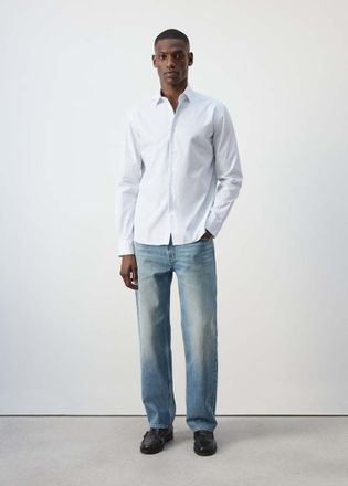 Mango Chemise 100 % coton regular-fit &agrave; rayures blanc - Homme - XXL - MANGO MAN