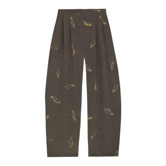 Cortana Karlie Seidenhose mit Print - - Trousers - Damen - Gr&uuml;n - L