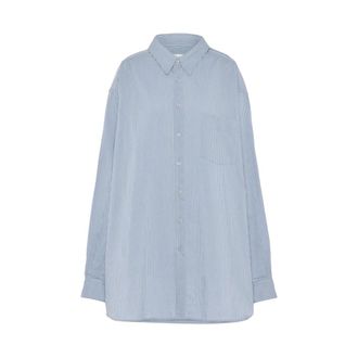 Maison Margiela Cotton Silk Shirt - - Blouses & Shirts - Damen - Blau - XS