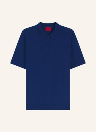 HUGO BOSS Hugo Strick-Poloshirt San Peter blau