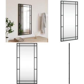 vidaXL Vidaxl - Miroir mural noir 40x80 cm rectangulaire fer - Miroir Mural - Miroir Design - Miroir Noir - Miroir Rectangle - Décoration Murale - Home &
