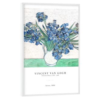 artboxONE Poster mit wei&szlig;em Rahmen 75x50 cm Natur Van Gogh - Iris - Bild Blume blumenstrau&szlig; bl&uuml;te