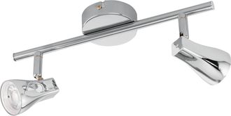 Eglo LED Deckenlampe Tiberio, Deckenstrahler, Stahl, Kunststoff in chrom, warmwei&szlig;