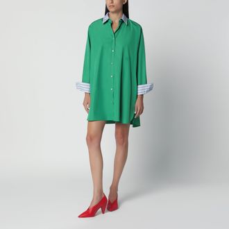 Loewe Gr&uuml;nes Hemdblusenkleid aus Baumwolle