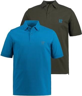JP1880 Hommes Jusquau 7XL - Polos en Lot de 2. Maille piquée, Fente sur Le côté et Coupe Regular Fit. Bleu Turquoise 4XL 704317761-4XL