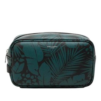 Saint Laurent Pre-owned Pochette en cuir imprim&eacute; - Femme - Pre-owned - Vert - Taille: ONE Size