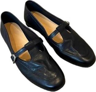 Generic JCVBN Printemps/Automne Femmes Vintage Mary Jane Chaussures - Bout Carr&eacute; Coupe Basse Flats Cuir Souple Mocassins Style Britannique Casual Chaussures, 