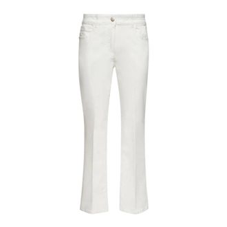Elena Miro Schlaghose aus Baumwolle mit f&uuml;nf Taschen - - Trousers - Damen - Wei&szlig; - M