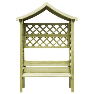 Nova fimei Pergola de jardin avec toit et banc Bois de pin impr&eacute;gn&eacute;