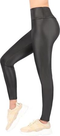 FUTURO FASHION Leggings Brillants Effet mouillé pour Femme Taille Haute rehaussante Design Non Transparent Extensible et Respirant idéal pour Les fêtes décontractées