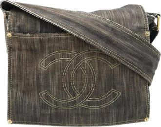 Chanel Sac bandouli&egrave;re en denim scintillant Pre-owned - Femme - Pre-owned - Bleu - Taille: ONE Size