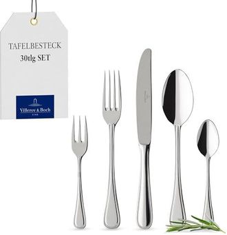 Villeroy & Boch Villeroy und Boch Neufaden Merlemont Tafelbesteck f&uuml;r bis zu 6 Personen, 30-teilig, Edelstahl, teilversilbert
