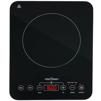 Profi Cook ProfiCook Induktions-Einzelkochplatte | Schnelle Erhitzung durch Induktion | ECO-Save | Sensor Touch | Kochfeld mit 10 Leistungsstufen | Timer | Herdp