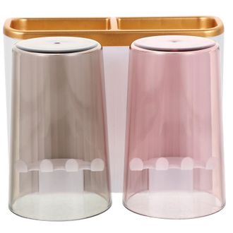 FOMIYES Wandmontiertes Badezimmer Wandregal aus Kunststoff mit Zahnb&uuml;rsten und Zahnpastabecher Staubgesch&uuml;tzt ohne Bohren Platzsparender Toilettenaufbewahrung