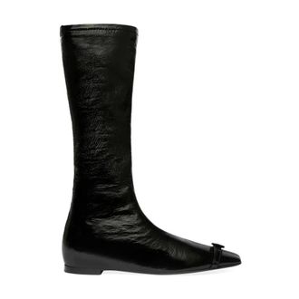 Courr&egrave;ges Bottes Boucle Plate Vinyle - Femme - Chaussures - Noir - Taille: 38 EU