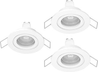 Eglo 3er Set LED Einbaustrahler Barranco, Deckenspot Badezimmer, Deckenstrahler aus Kunststoff in Wei&szlig;, Badlampe neutralwei&szlig;, inkl. GU10 Leuchtmittel, IP44