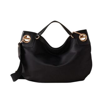 Borbonese London Hobo Bag Medium - - Bags - Damen - Schwarzk - ONE SIZE