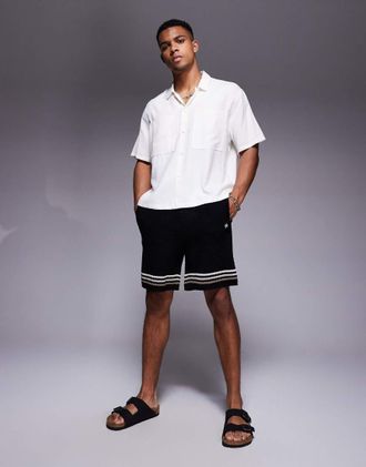 The Couture Club Short en maille crochetée - Noir