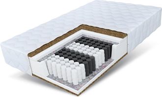 FDM Matratze 140x200 Taschenfederkern Kokos Kaltschaum 7 Zonen H4 atlas H&ouml;he 18 cm