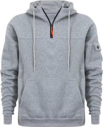 Generic Sweat &agrave; capuche lest&eacute; pour lanxi&eacute;t&eacute;, sweat &agrave; capuche lest&eacute; pour femme - Couleur unie - Manches longues, gris clair, L