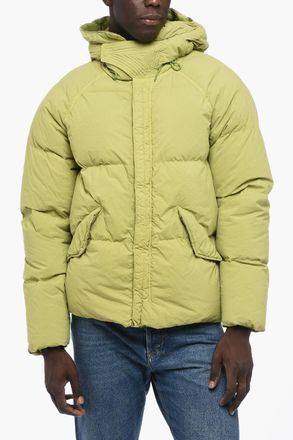 Ten c Solid Color Hooded Down Jacket Ten C