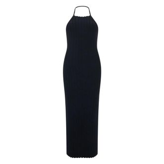Jacquemus Femme, Robes, Bleu, Taille: 38 FR Tablier Knitted Midi Dress