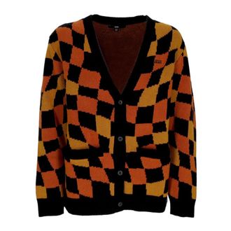 Vans Karierte Strickjacke Schwarz/Ingwer - - Knitwear - Damen - Mehrfarbig - XS/S