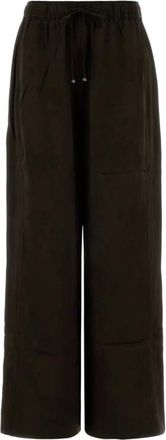 Ganni Femme, Pantalons, Brun, Taille: 36 FR Pantalon &agrave; jambe large