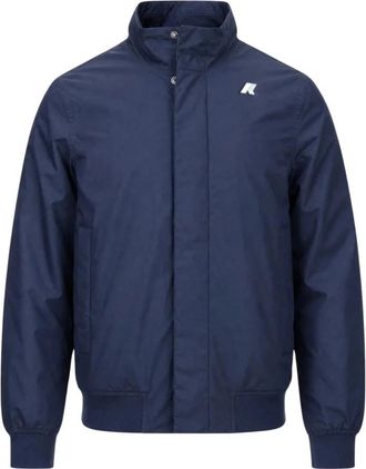 K-Way Arsene Warm Micro Canvas Jacke - - Jackets - Herren - Blau - XL