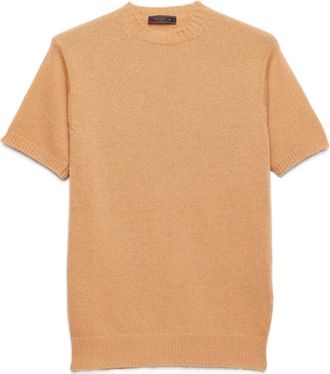 Prada t-shirt nervuré à manches courtes - Tons neutres