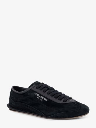 Dolce & Gabbana Mens Leather Sneakers Gimondi Plus Black Trainers