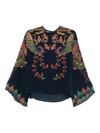 Etro Bluse mit Paisleymuster - Blau