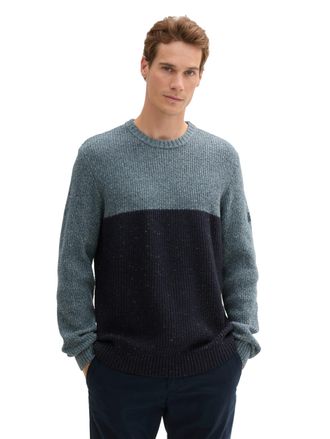 Tom Tailor Herren 1044461 Pullover, 37028-Blue Navy NEP Colorblock, 3XL