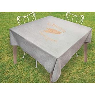 Soleil d'Ocre Nappe Quadrat, Baumwolle, Grau, 180x180 cm