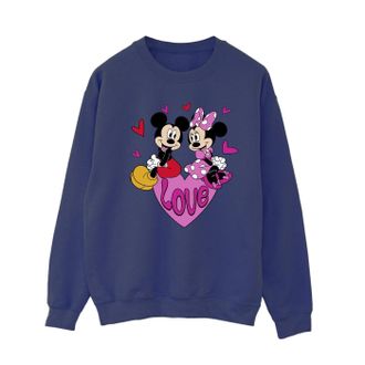 Disney Love Hearts Sweatshirt f&uuml;r Damen (Dunkles Marineblau)
