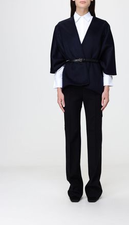 Max Mara Asymmetrisches Cape aus reiner Schurwolle mit verstellbarem G&uuml;rtel