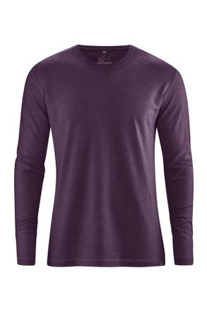 Hempage Hempage Herren vegan Langarmshirt Basic Aubergine Lila