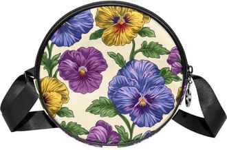 Generic Sac &agrave; bandouli&egrave;re rond pour femme, petit sac &agrave; bandouli&egrave;re vintage avec fermeture &eacute;clair, bretelles r&eacute;glables, style d&eacute;contract&eacute; pour femmes et filles