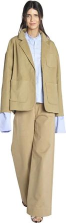 JEJIA Femme, Vestes, Beige, Taille: 40 FR Veste en toile &agrave; poches plaqu&eacute;es