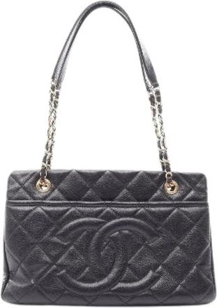 Chanel Sac cabas Matelass&eacute; cuir grain&eacute; Pre-owned - Femme - Pre-owned - Noir - Taille: ONE Size